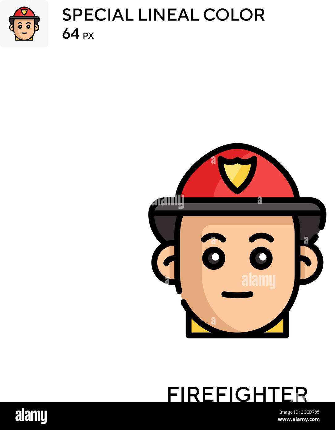 Firefighter Special lineal color icon. Illustration symbol design ...