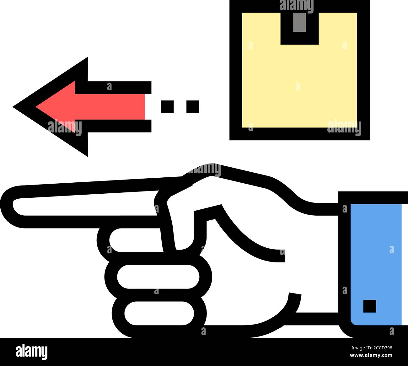 gesture show delivery direction color icon vector illustration Stock ...