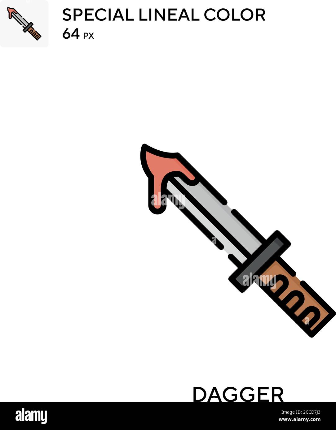 Dagger Special lineal color icon. Illustration symbol design template ...