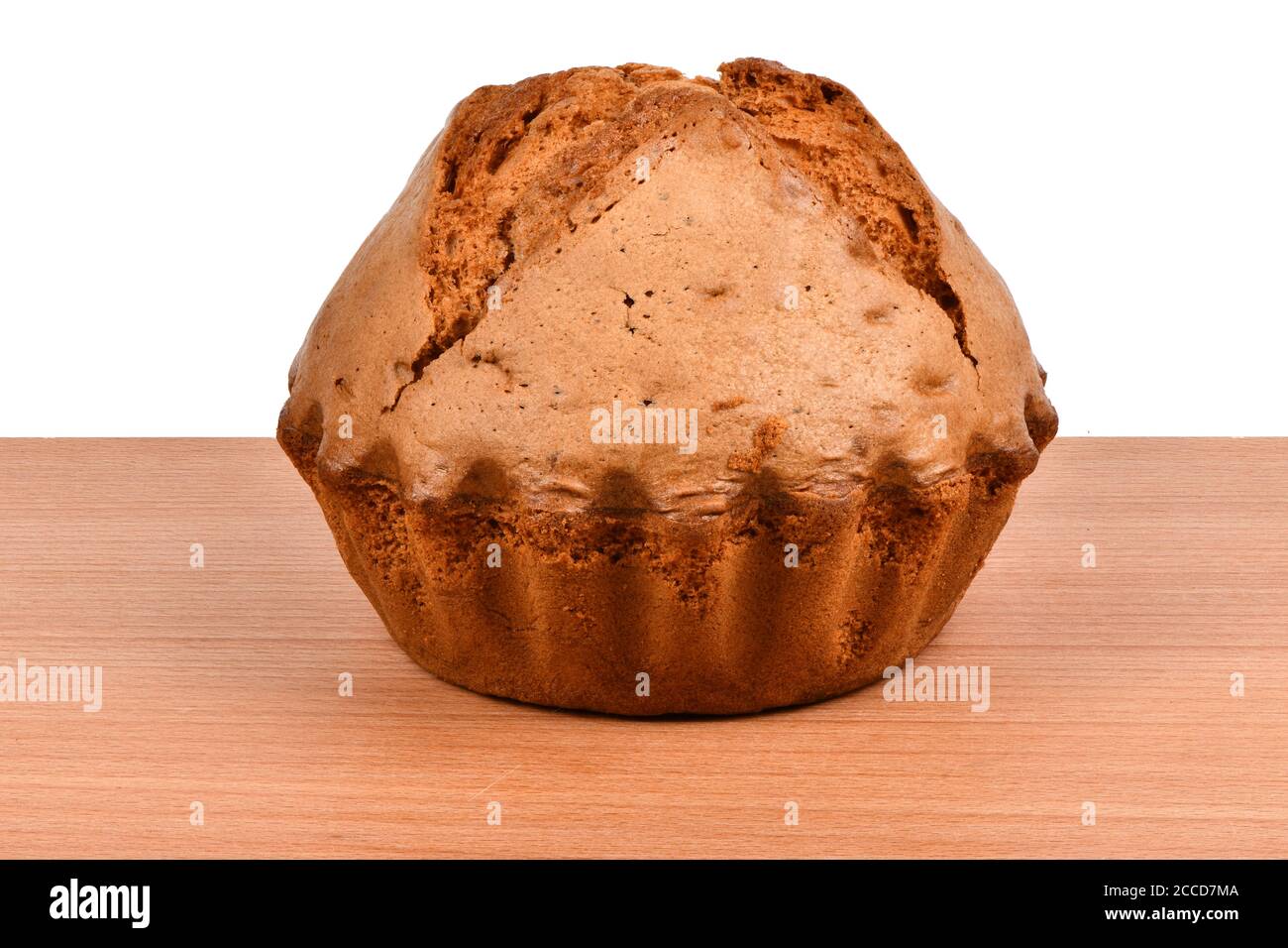 Freshly baked loaves of traditional round whole bread isolated on white ...