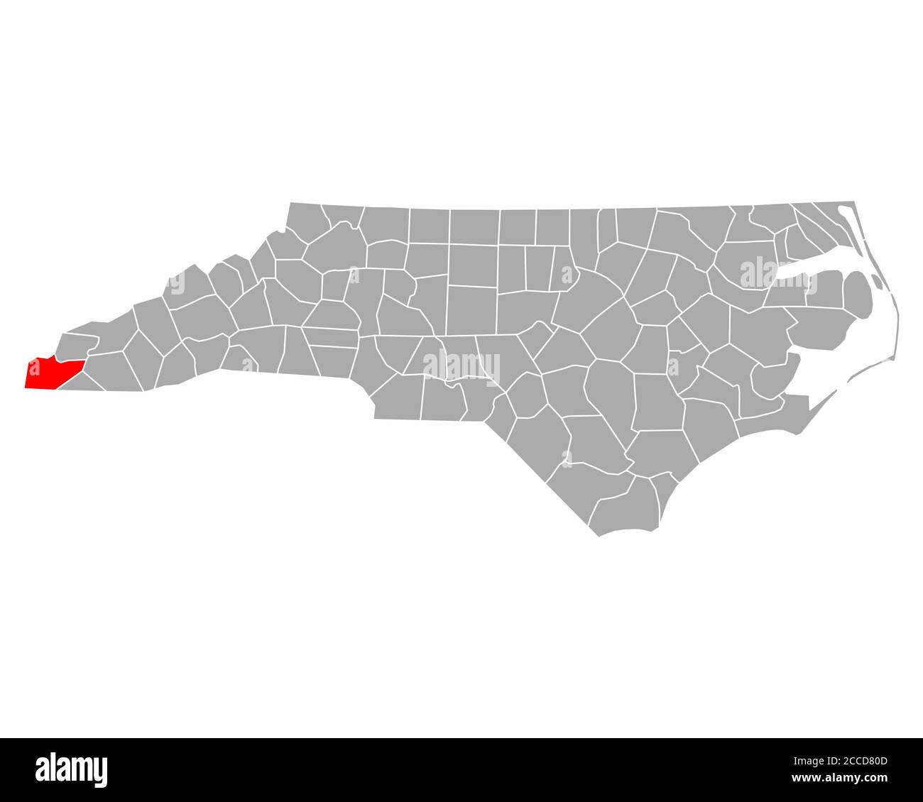 Map of Cherokee in North Carolina Stock Photo - Alamy