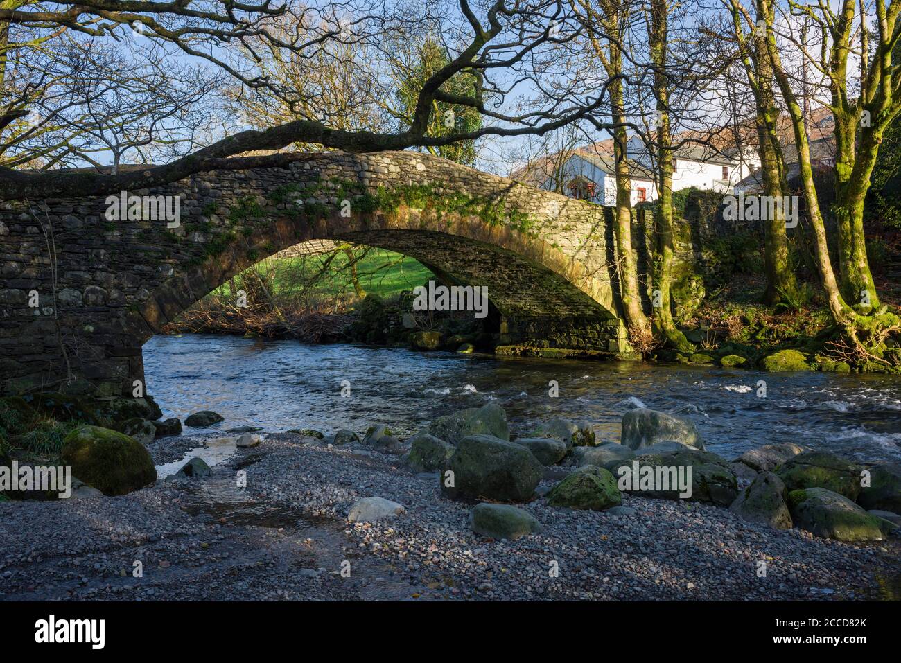 Bridge over the River Derwent in the Borrowdale Valley at Longthwaite ...