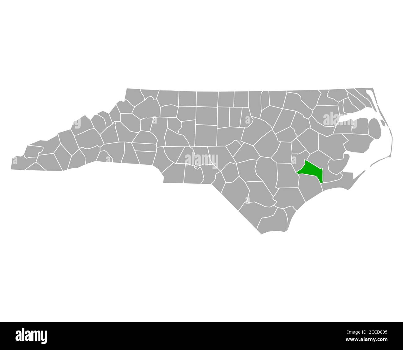 Map of Jones in North Carolina Stock Photo - Alamy