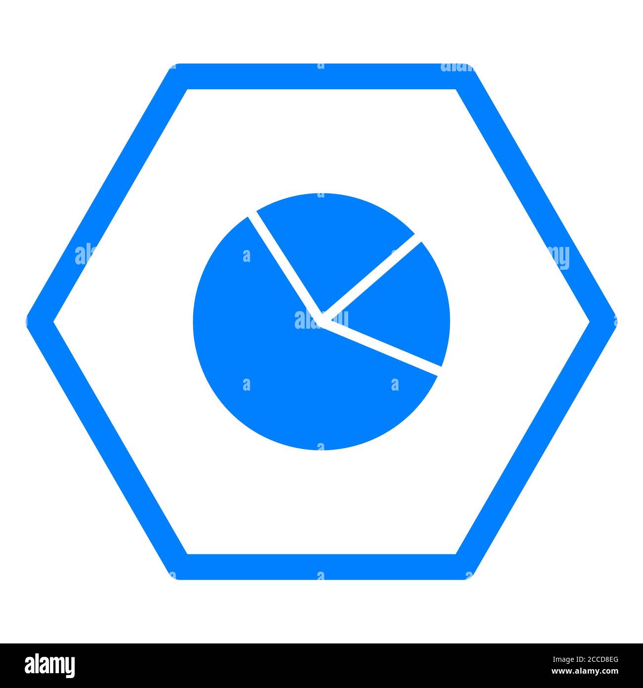 Pie chart and hexagon Stock Photo - Alamy