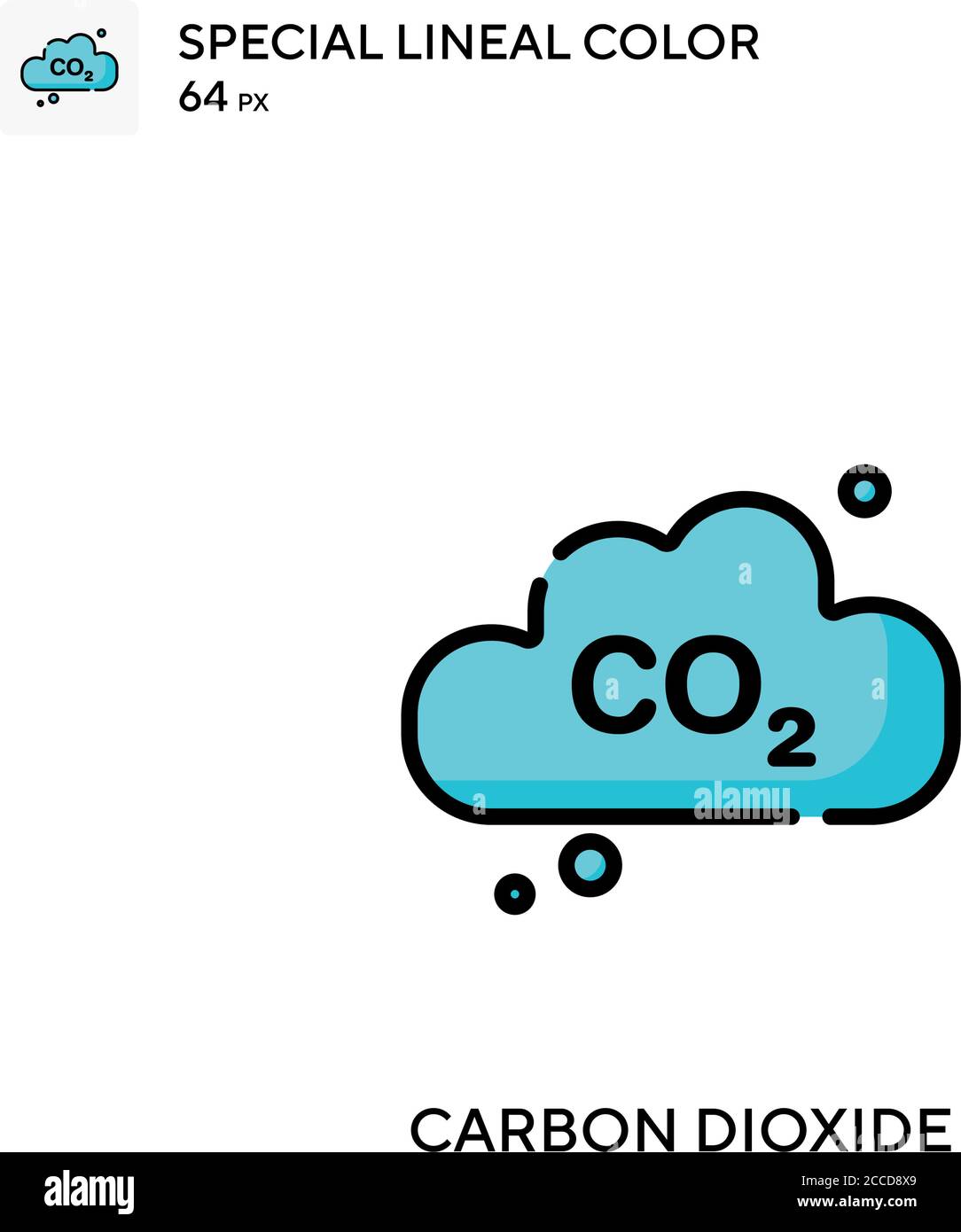 Carbon dioxide Special lineal color icon. Illustration symbol design ...