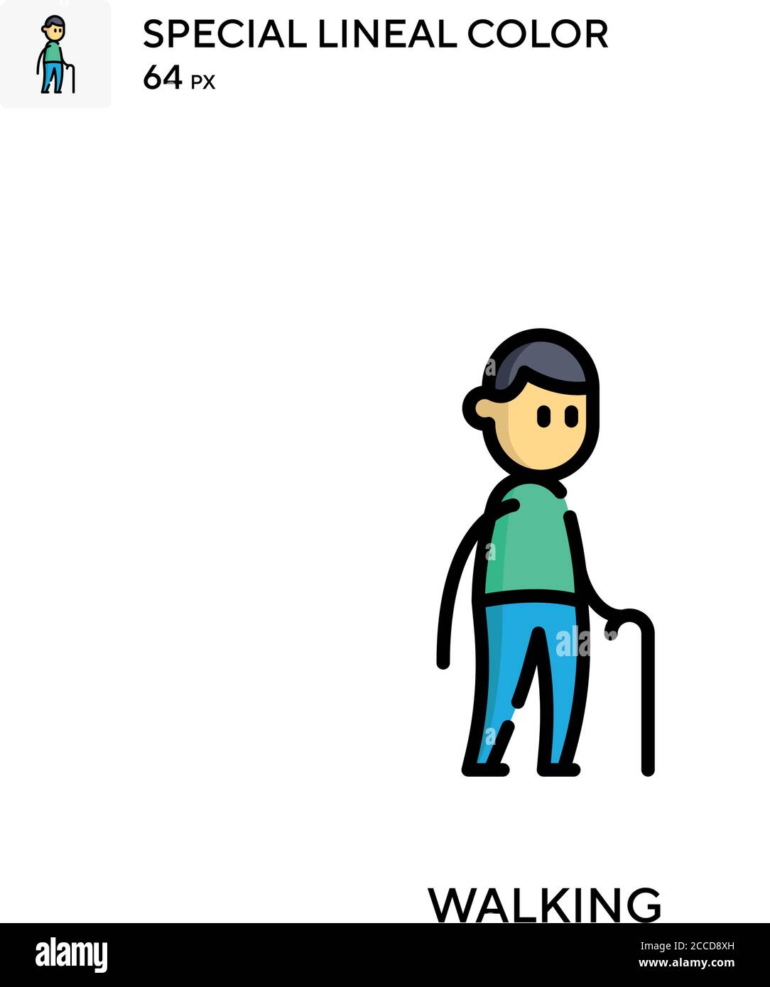 Walking Special lineal color icon. Illustration symbol design template ...
