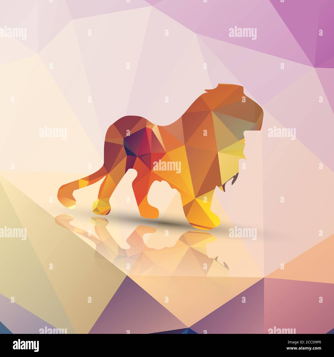 Geometric polygonal lion, pattern design, vector illustration Stock ...