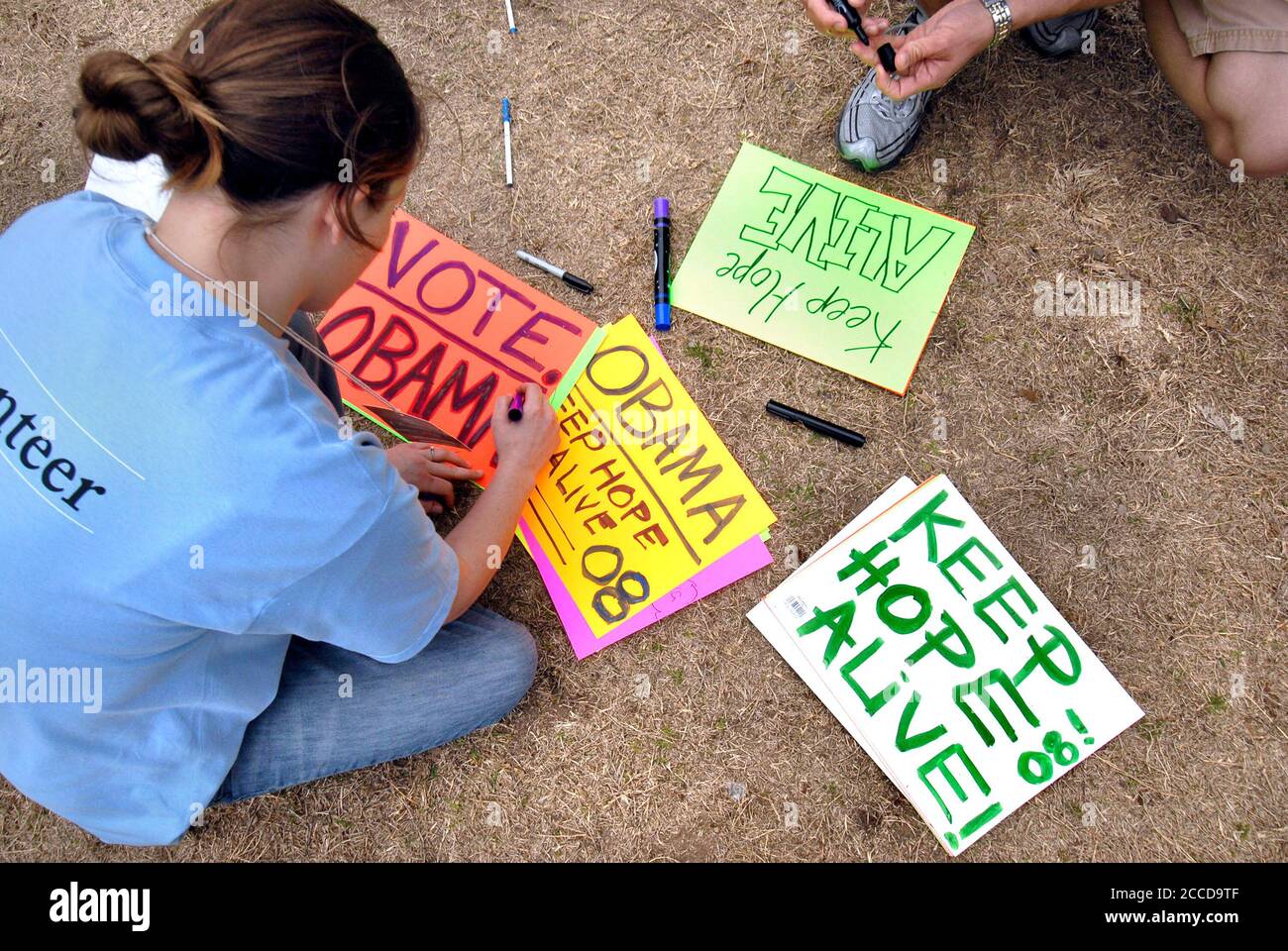 Man making placards hi-res stock photography and images - Alamy
