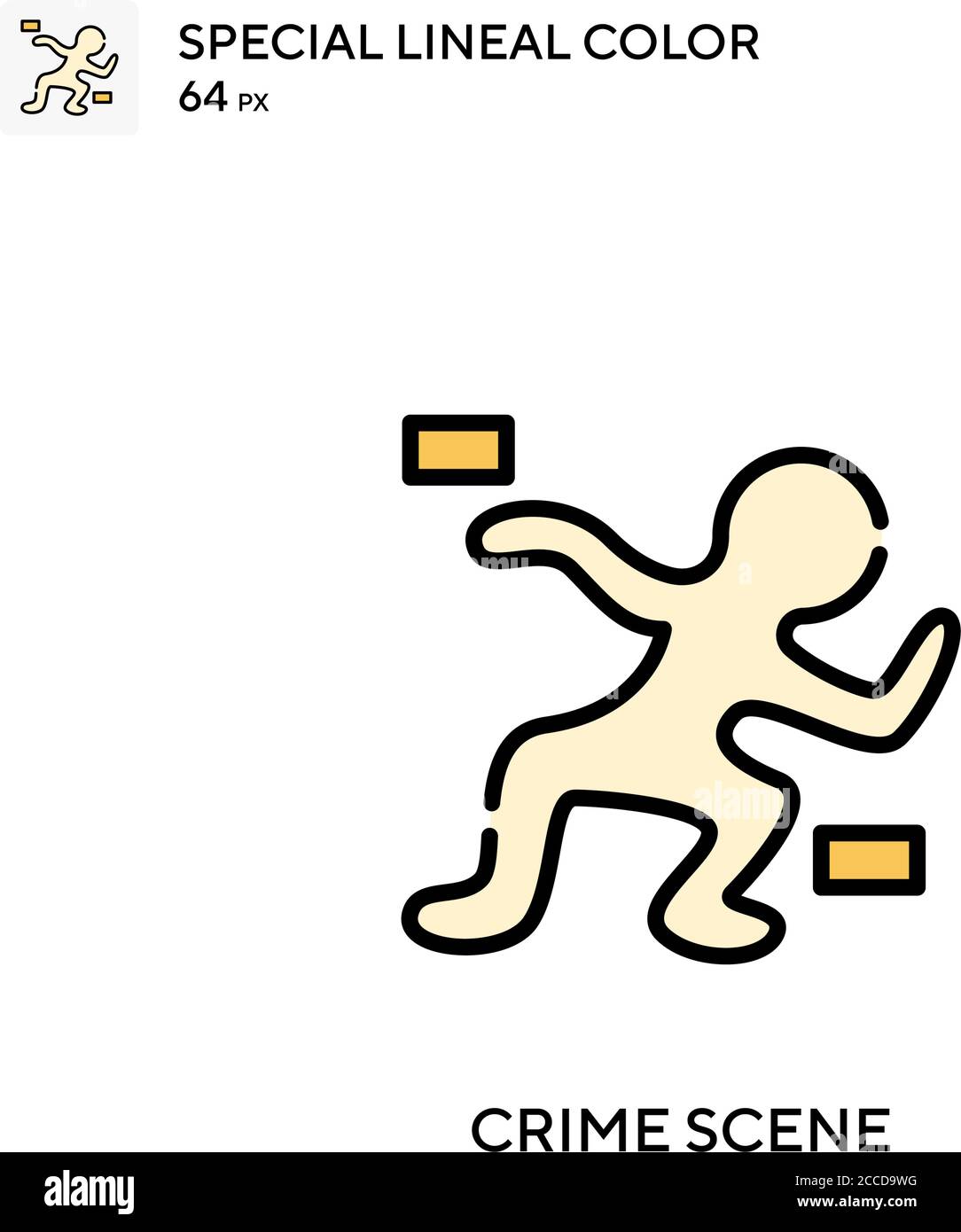 Crime scene Special lineal color icon. Illustration symbol design ...