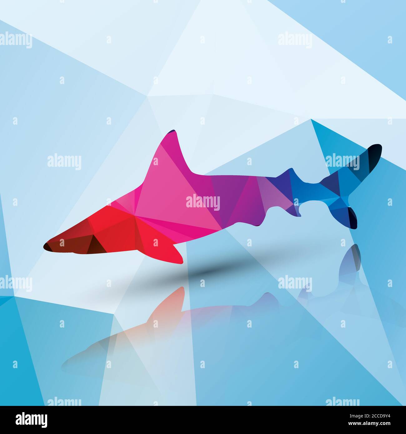 Geometric polygonal shark, pattern design, vector illustration Stock ...