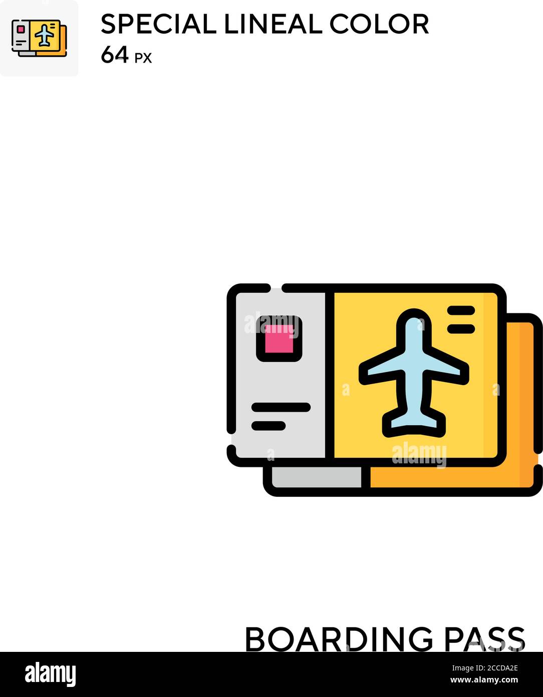 Boarding pass Special lineal color icon. Illustration symbol design ...
