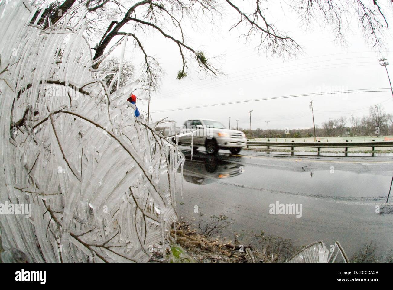 Austin, Texas: A rare ice storm has left the region coated with ice ...