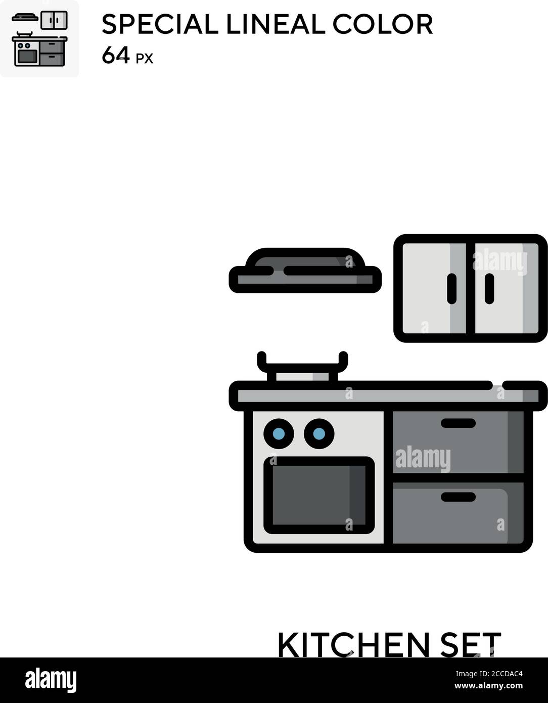 Kitchen set Special lineal color icon. Illustration symbol design ...