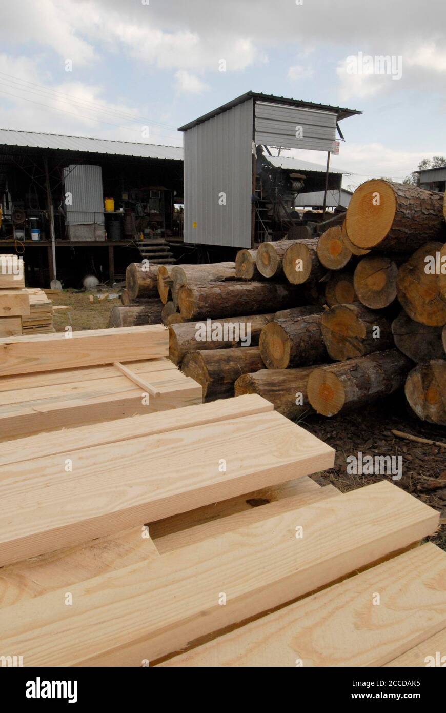 Orange, TX USA, November 10, 2006: Raw and finished lumber at Rogers ...