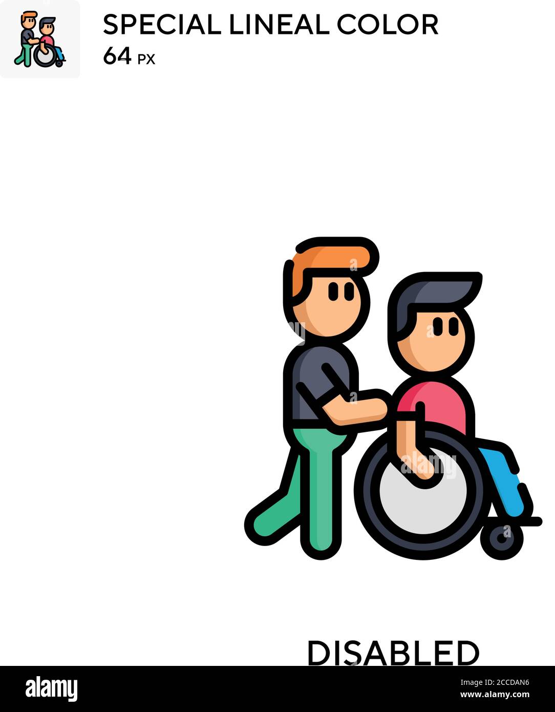 Disabled Special lineal color icon. Illustration symbol design template ...