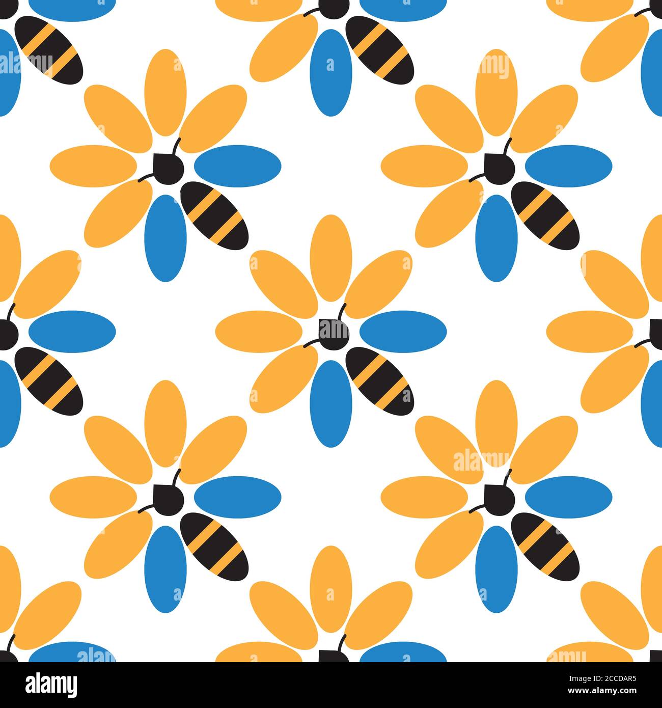 Bee and flower seamless pattern Stock Vector Image & Art - Alamy