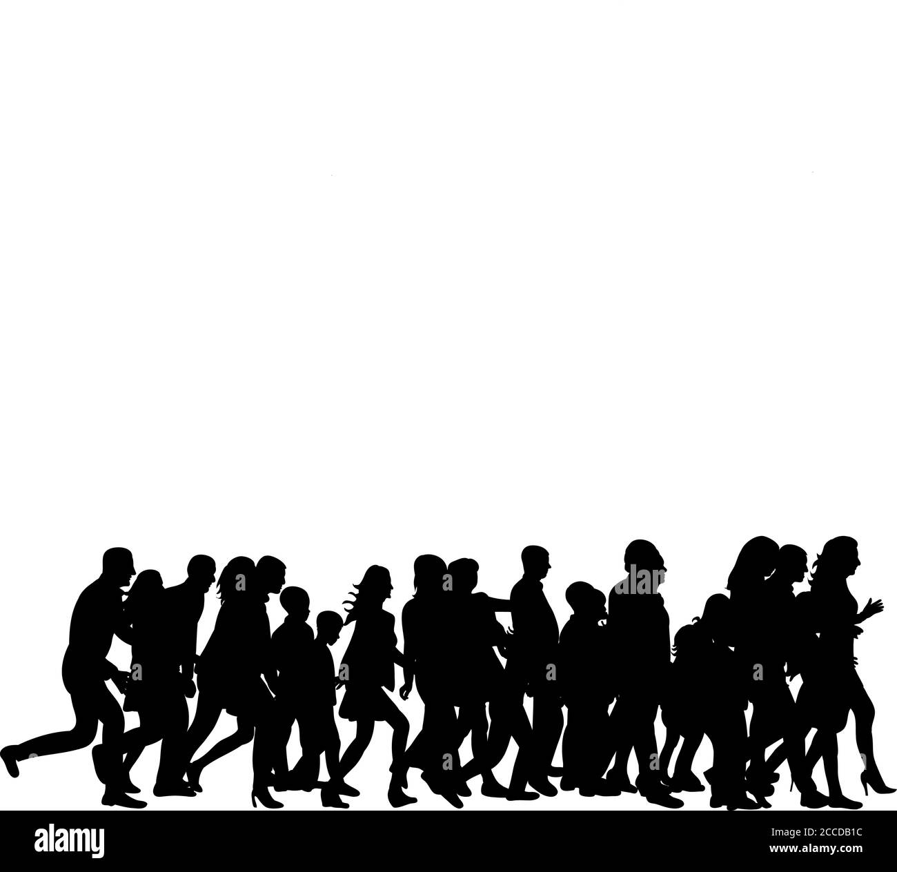 silhouette of a running crowd of people Stock Vector Image & Art - Alamy