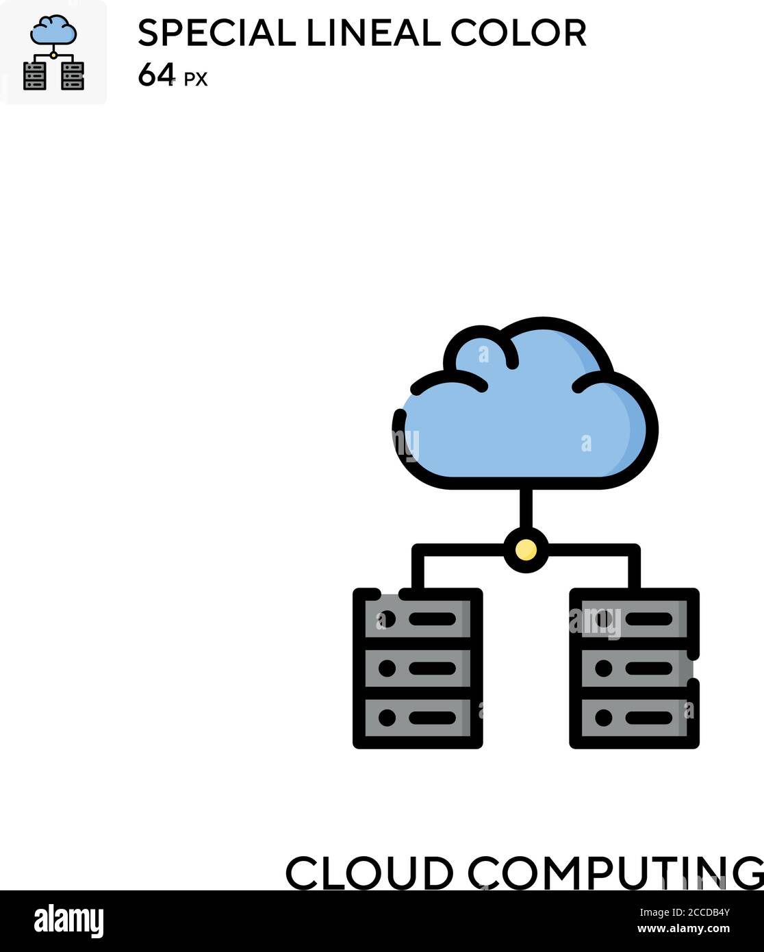 Cloud computing Special lineal color icon. Illustration symbol design template for web mobile UI ...