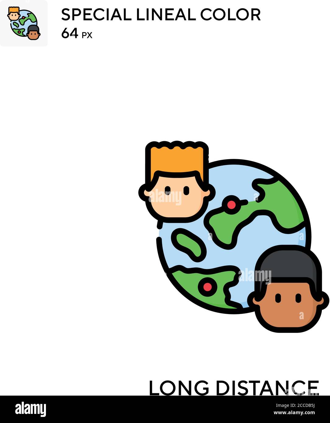 Long distance Special lineal color icon. Illustration symbol design ...