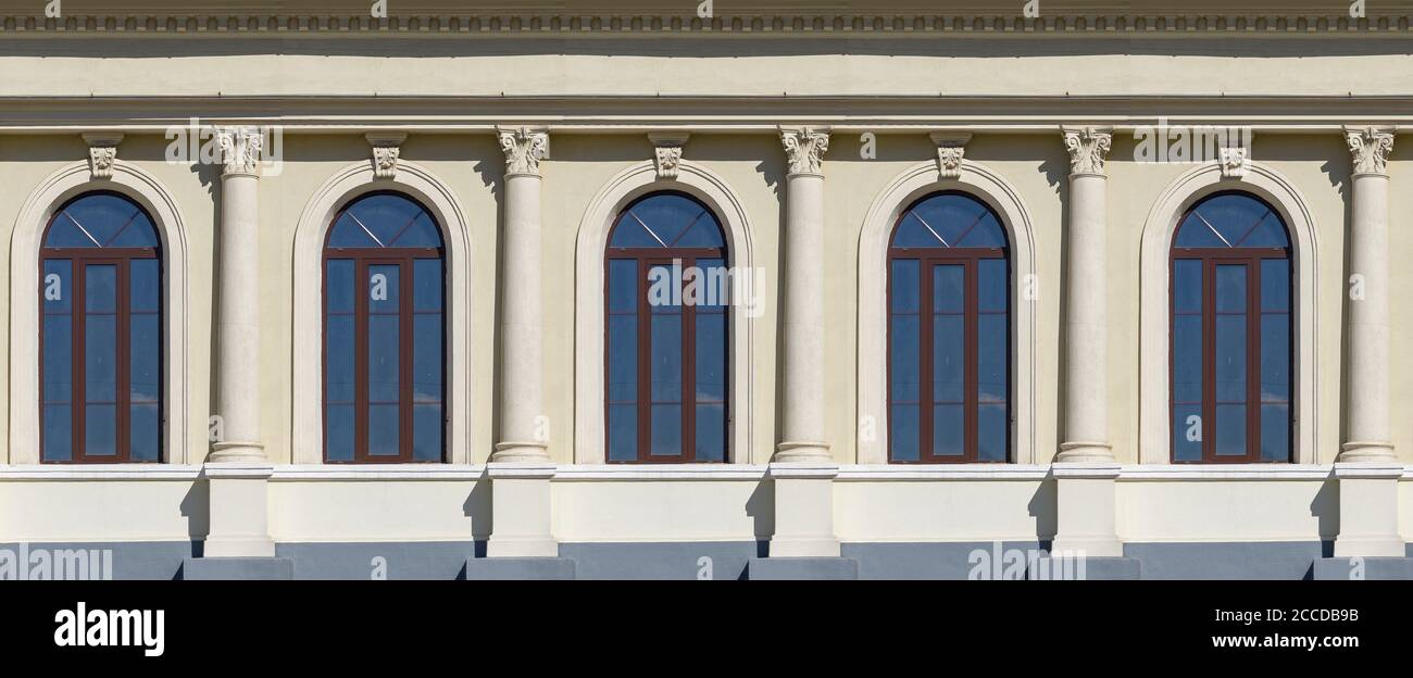 Elements of architecture of buildings, windows texture, arches, frames ...