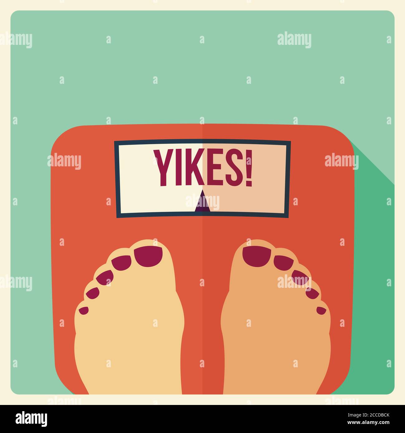 Bathroom weight scales with feet, flat design, vector illustration ...