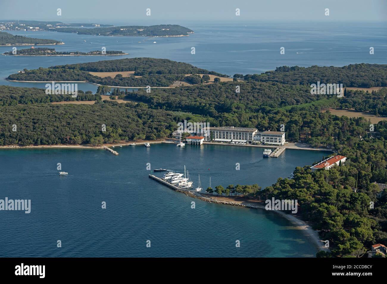 aerial photo, harbour, Brijuni Islands, Istria, Croatia Stock Photo - Alamy
