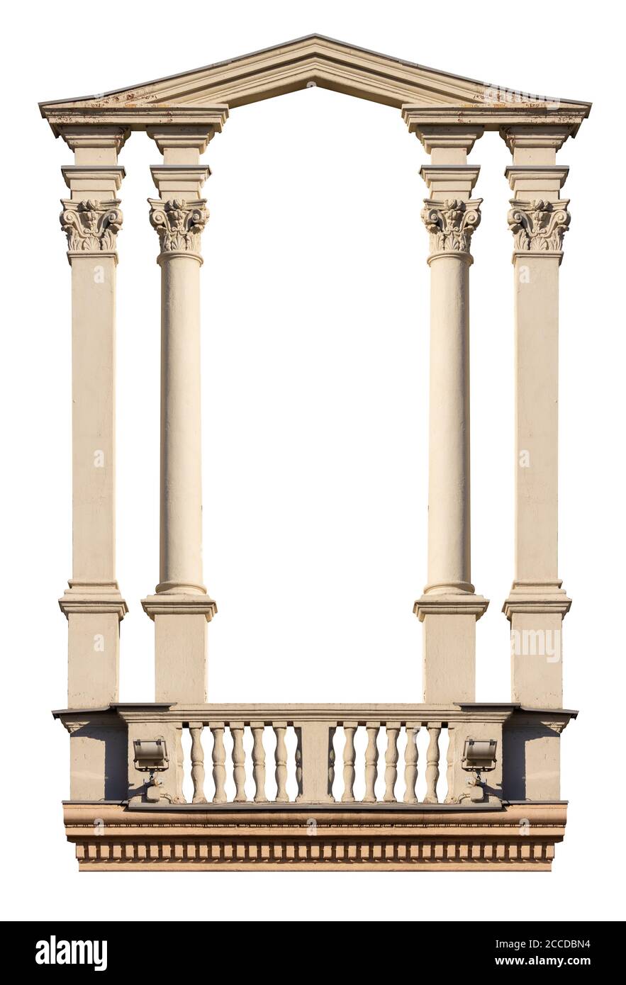 Elements of architectural decorations of buildings, columns and tops ...