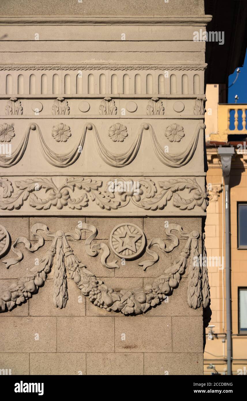 Elements of architectural decoration of buildings, plaster stucco, wall ...