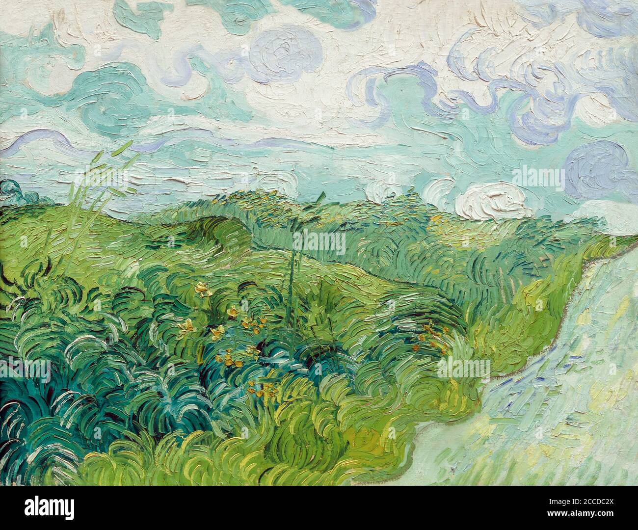 Green Wheat Fields, Auvers, Vincent van Gogh, 1890, National Gallery of Art, Washington DC, USA ...