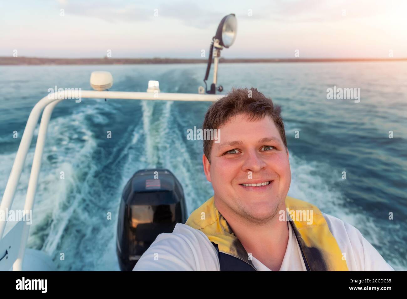 Young adult happy caucasian excited man portrait enjoy having fun ...