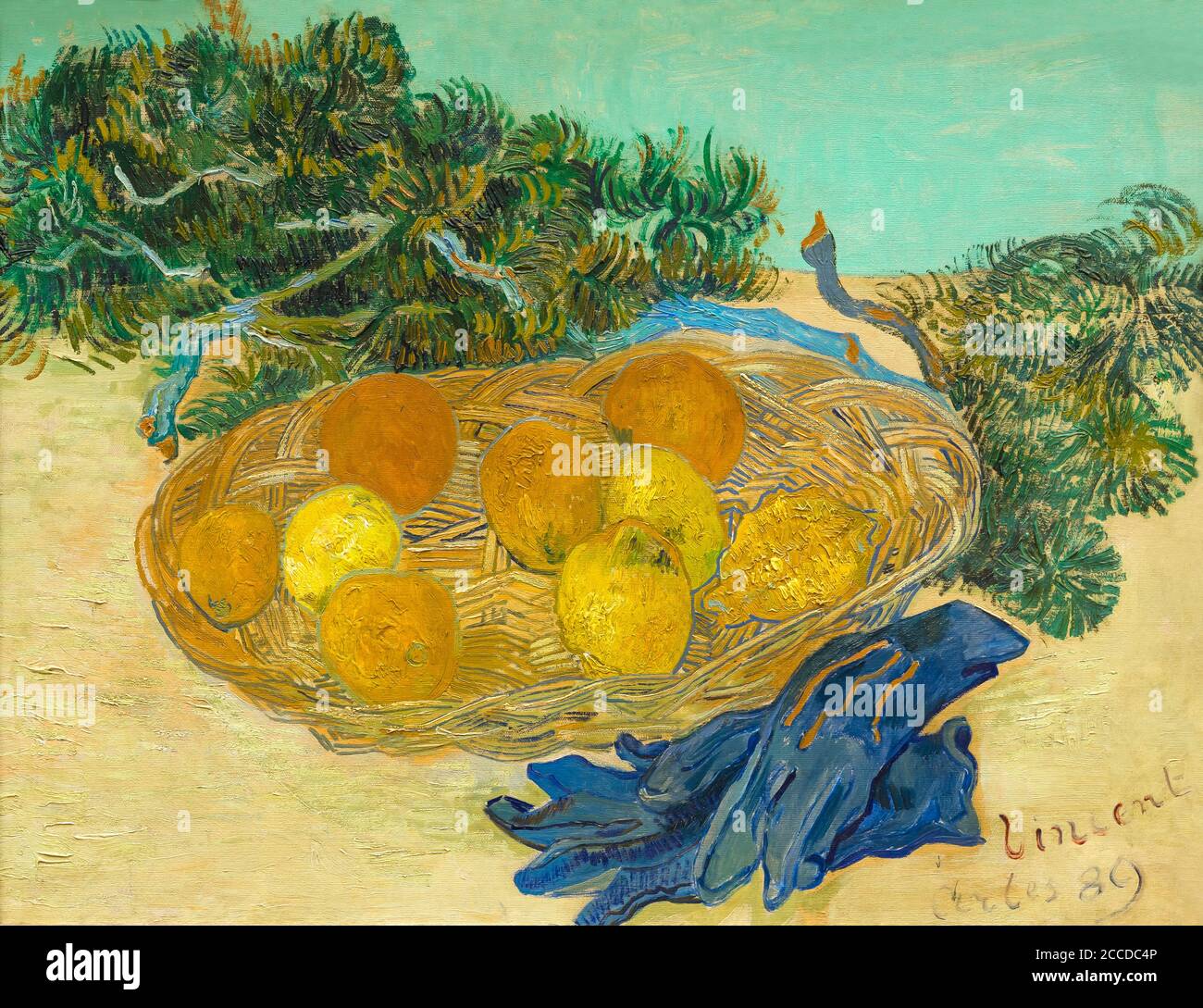 Still Life of Oranges and Lemons with Blue Gloves, Vincent van Gogh ...