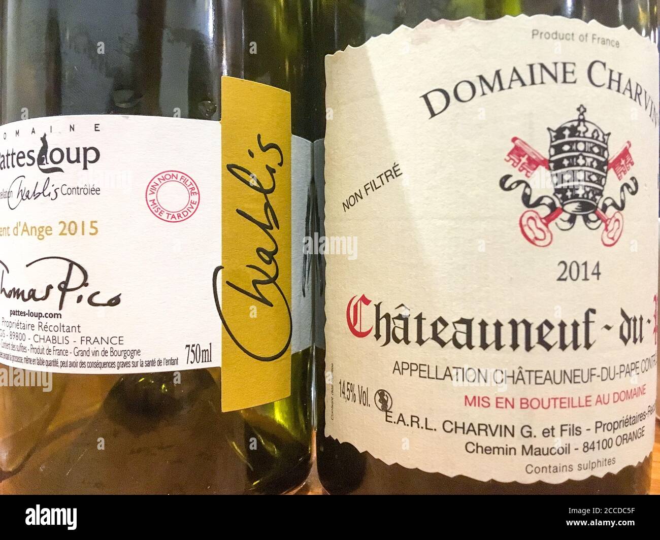 Bottles of wine, France Stock Photo - Alamy
