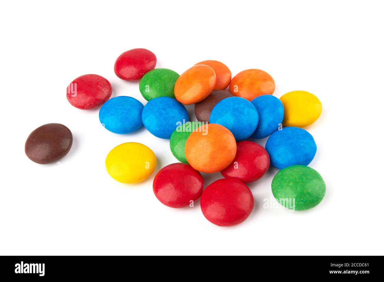 colorful chocolate buttons isolated on a white background Stock Photo ...