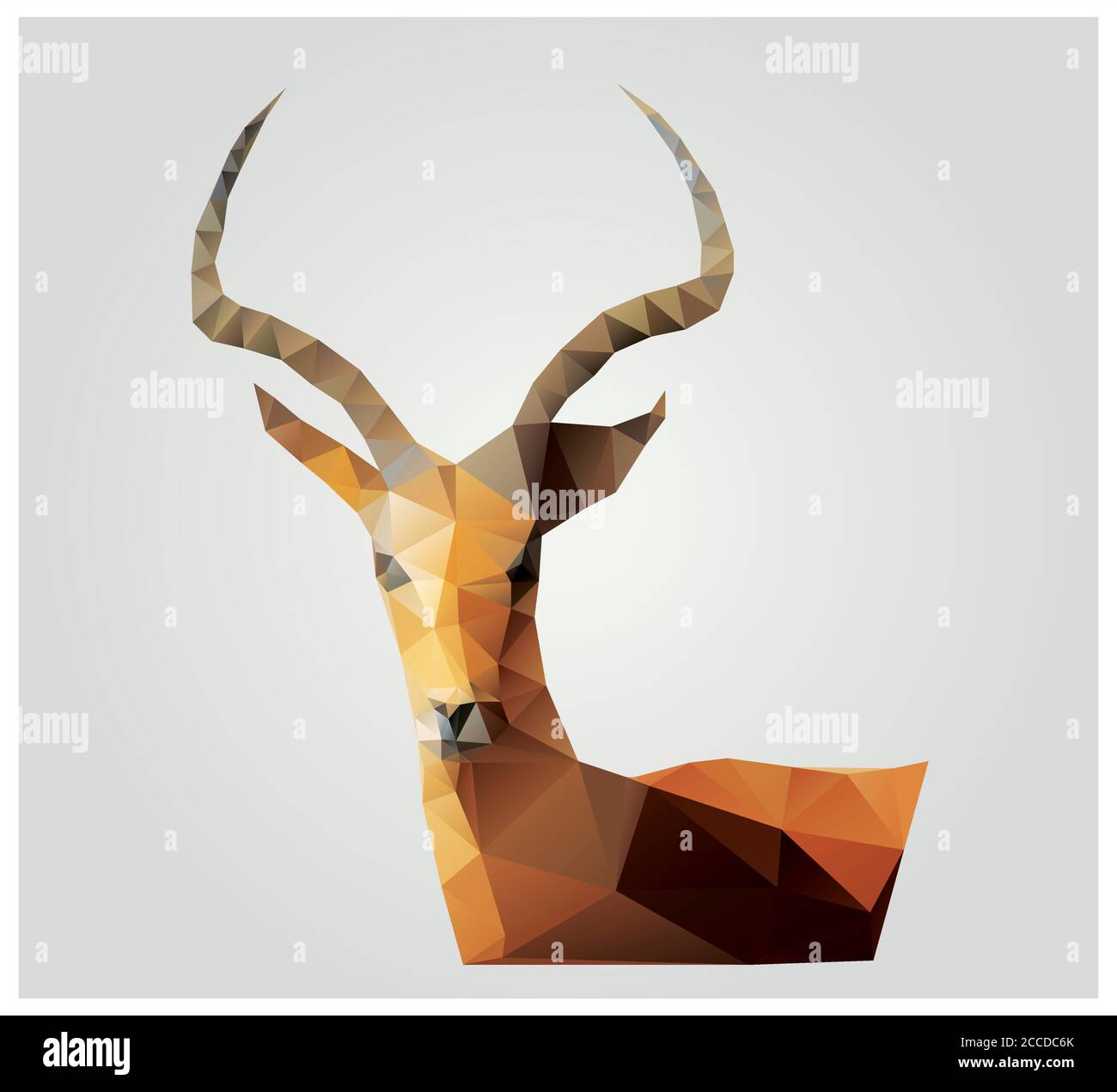 Geometric polygon antelope, triangle pattern design, vector ...