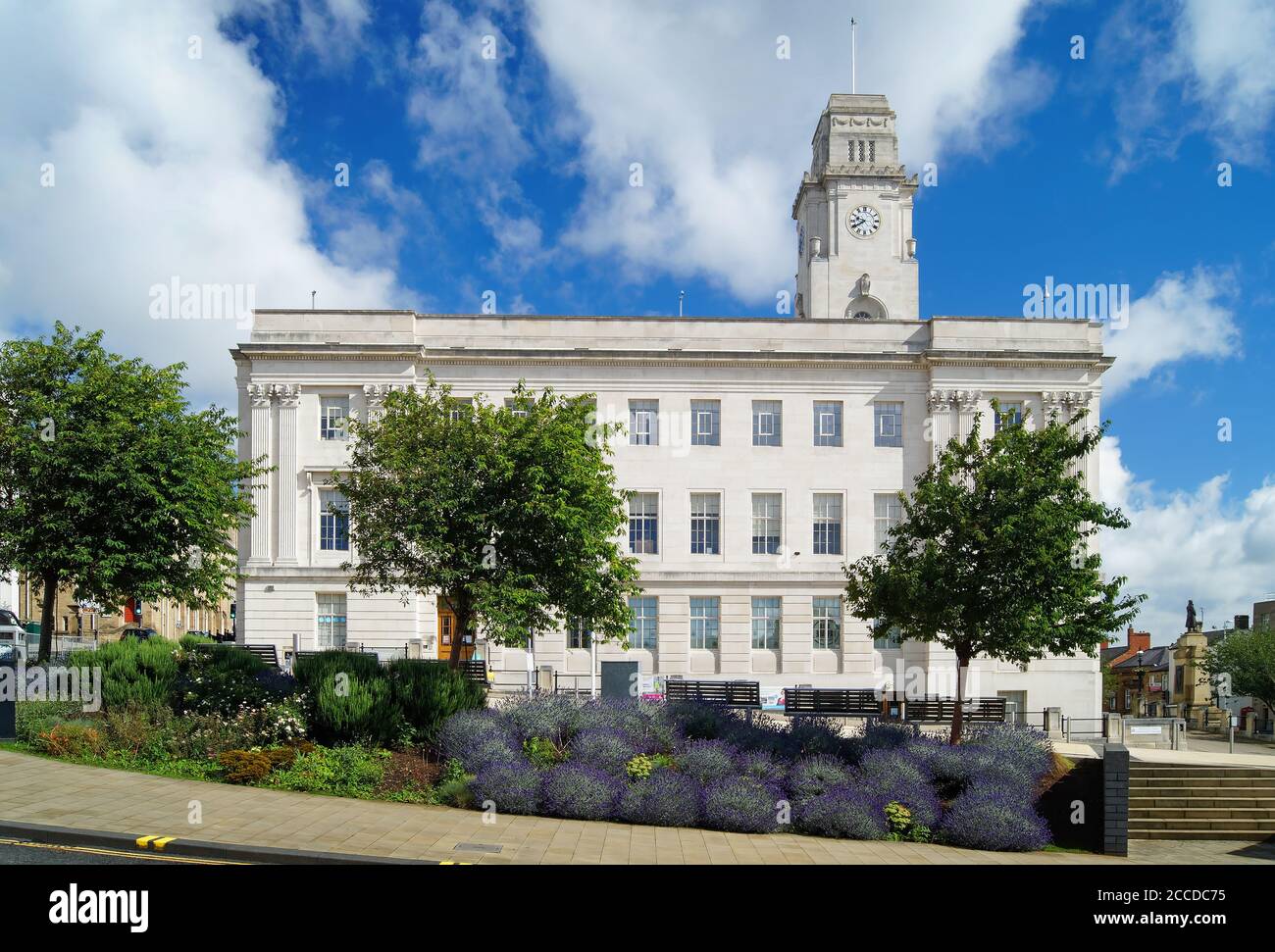 UK,South Yorkshire,Barnsley,Town Hall and Centenary Square Stock Photo ...