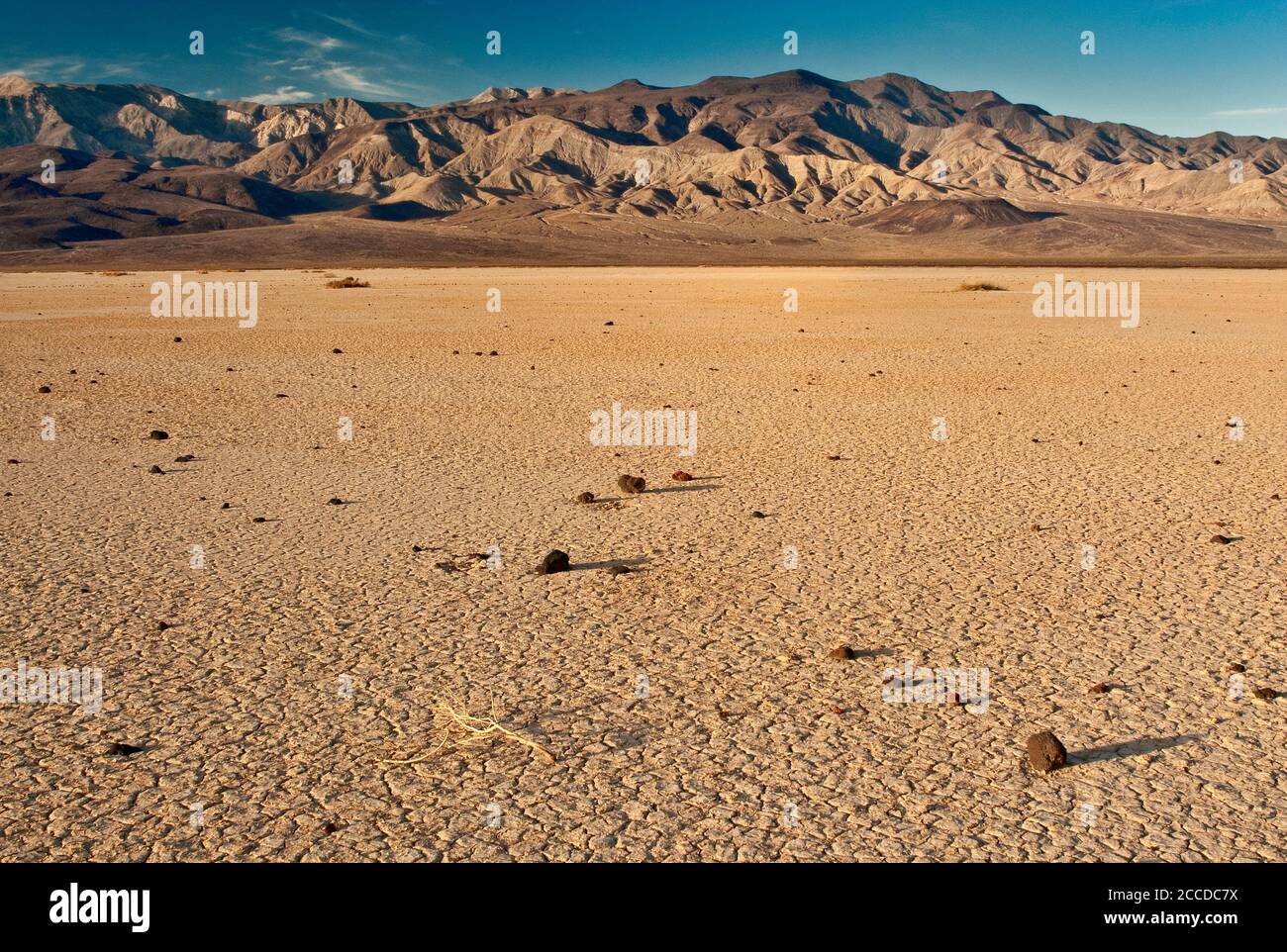 Dry lake bottom in Panamint Valley at Mojave Desert in Death Valley ...