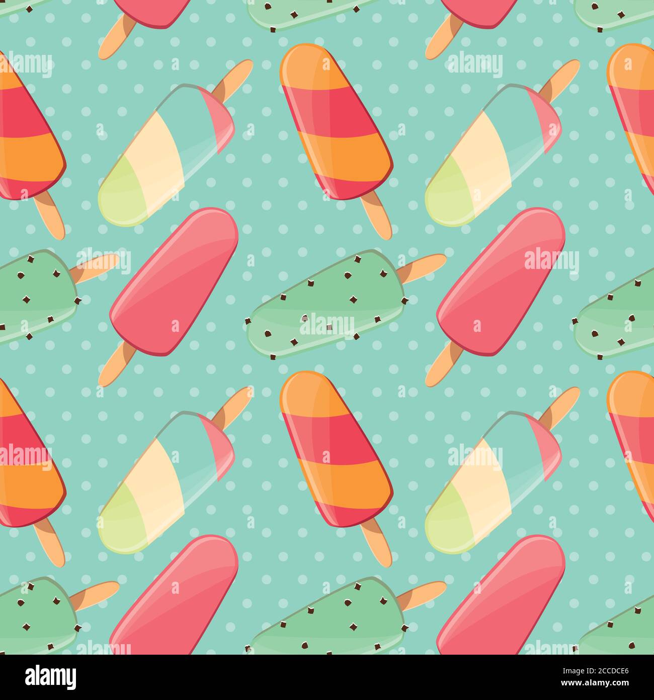 Ice cream seamless pattern, colorful summer background, delicious sweet ...
