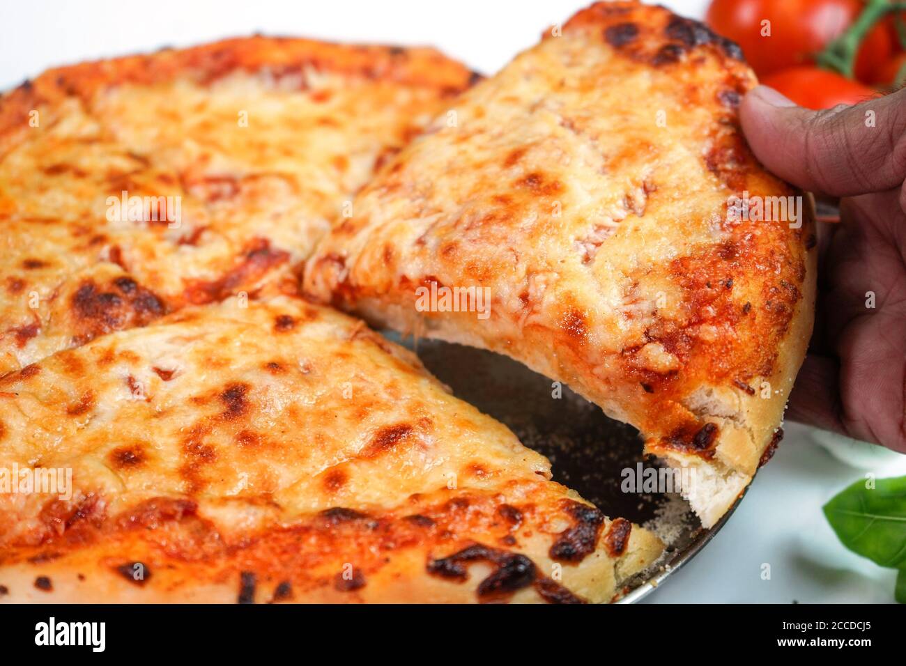 Homemade Fluffy Cheese Pizza, selective focus Stock Photo - Alamy