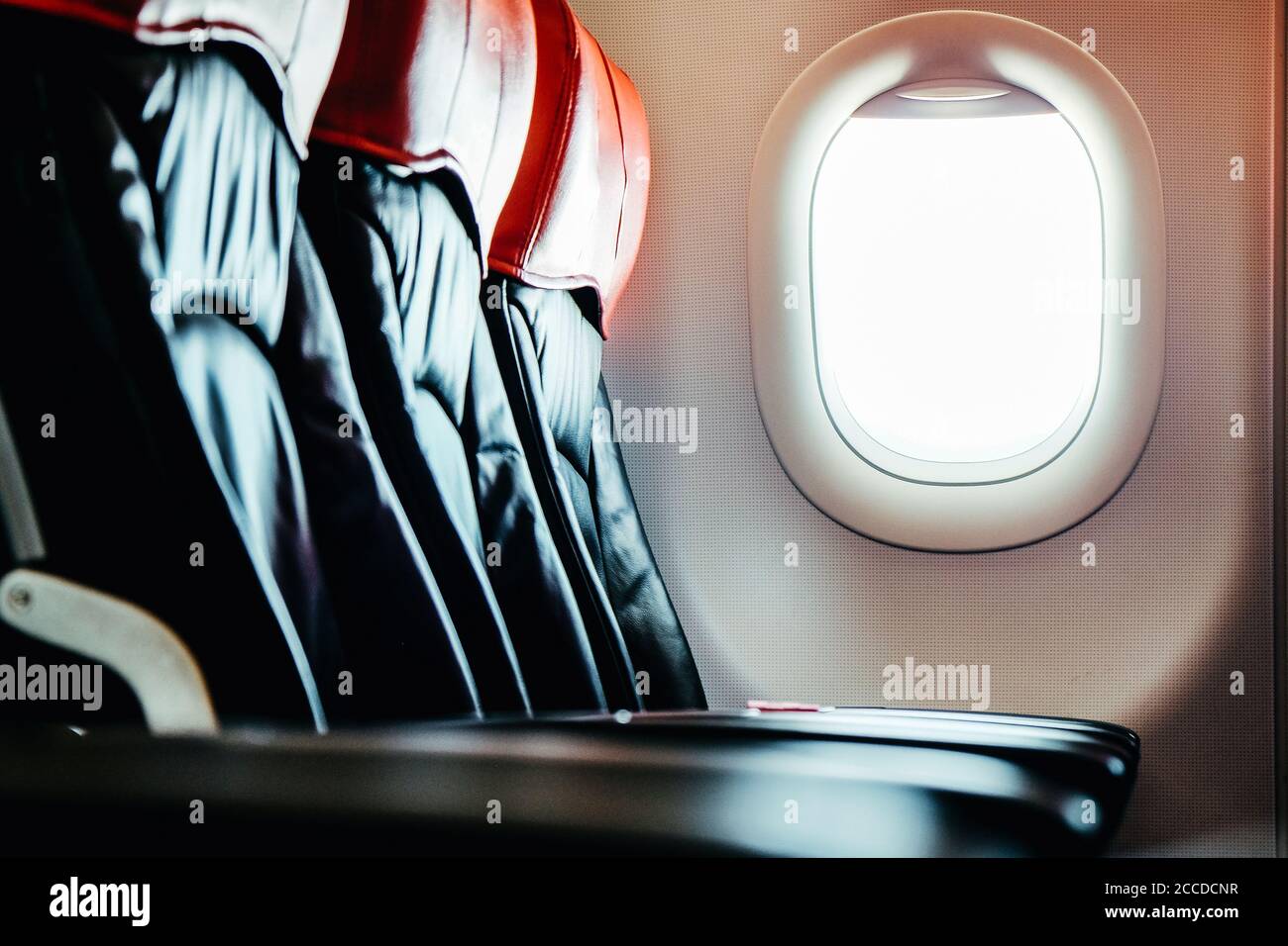Image of Empty airplane seats and window. airplane interior Background ...