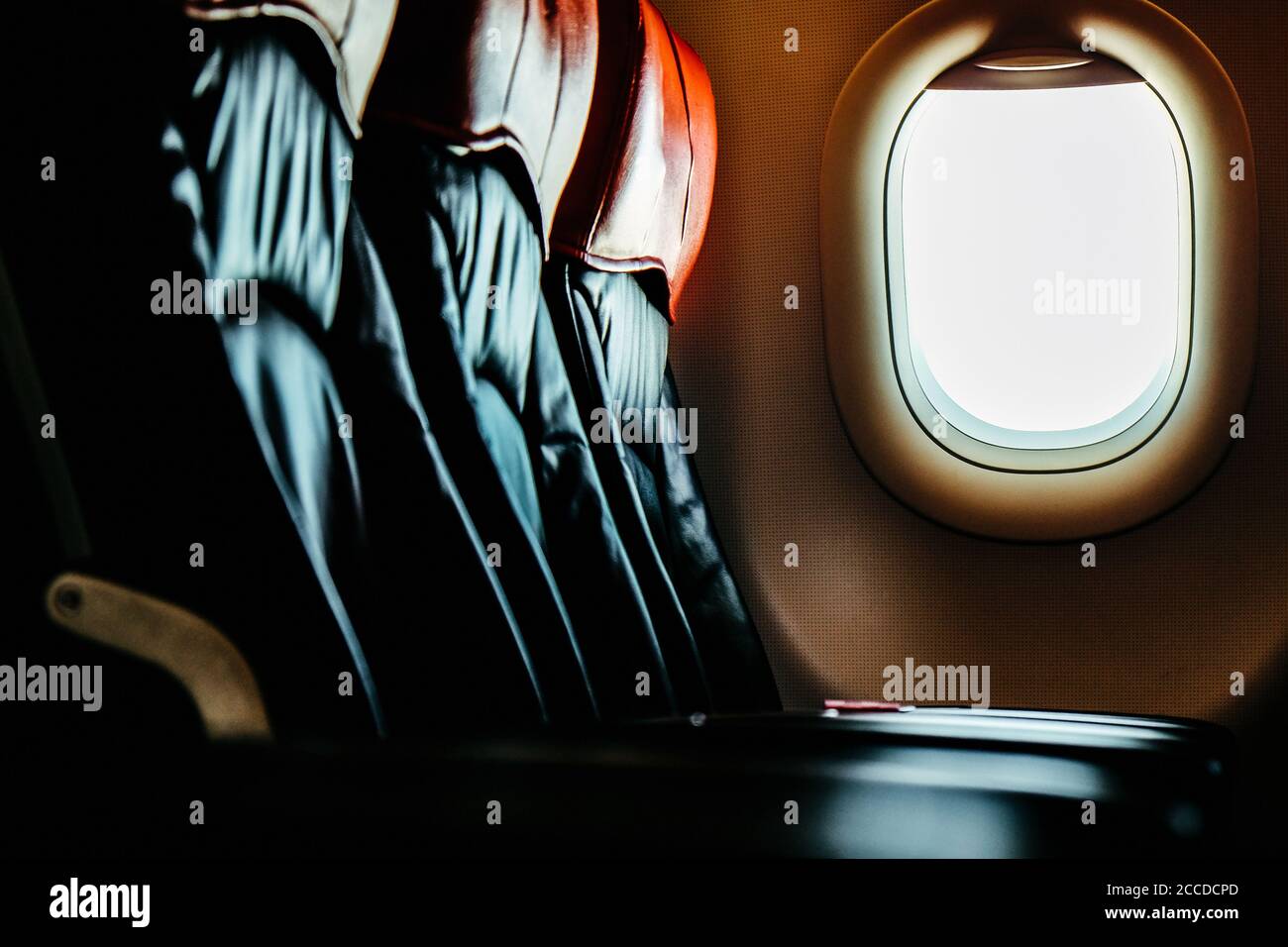 Image of Empty airplane seats and window. airplane interior Background ...