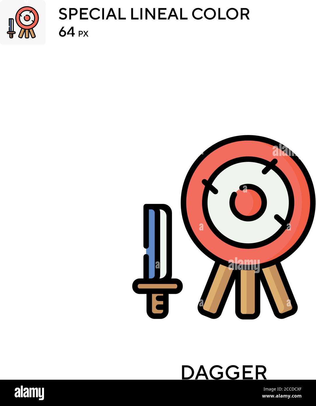 Dagger Special lineal color icon. Illustration symbol design template ...