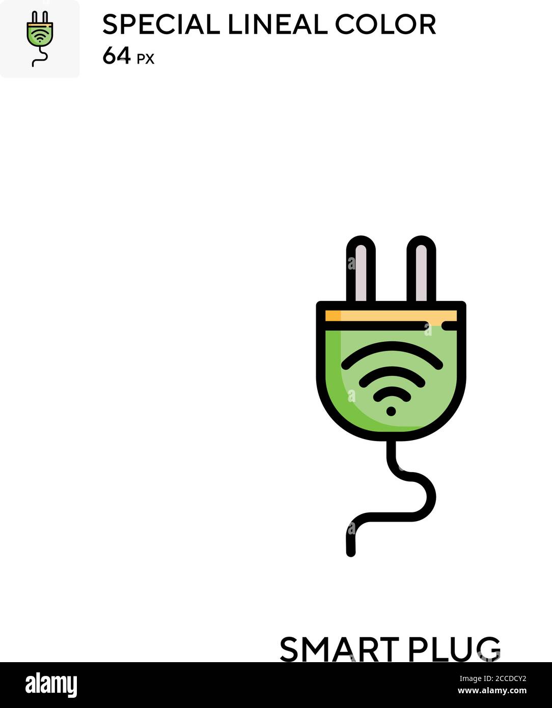 Smart plug Special lineal color icon. Illustration symbol design ...