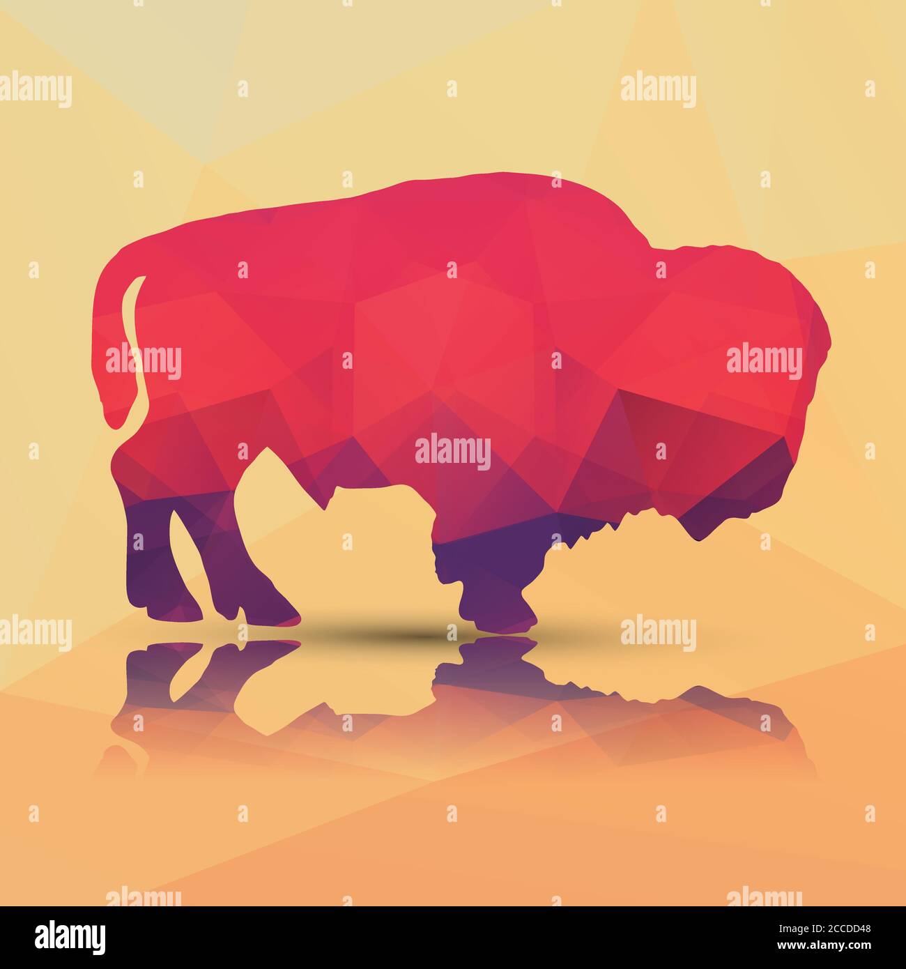 Geometric polygonal buffalo, pattern design, vector illustration Stock ...
