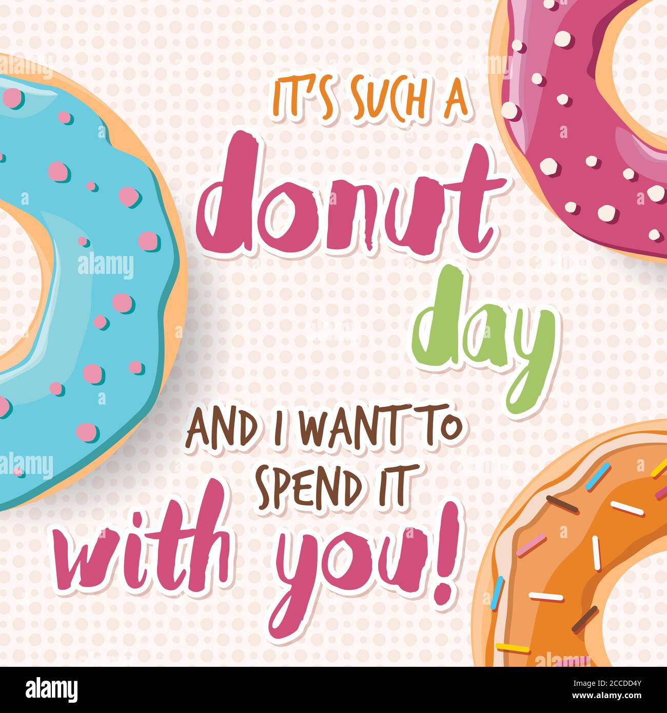 Poster design with colorful glossy tasty donuts, vector illustration ...