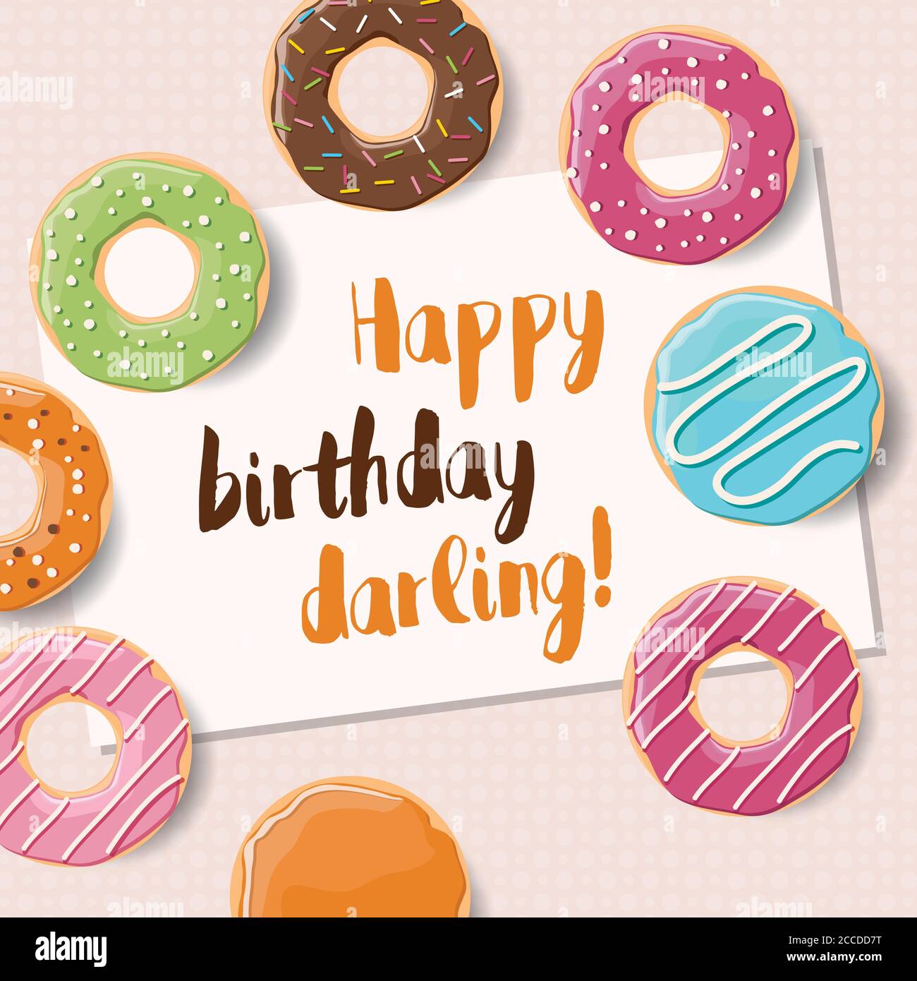 Poster design with colorful glossy tasty donuts, vector illustration ...