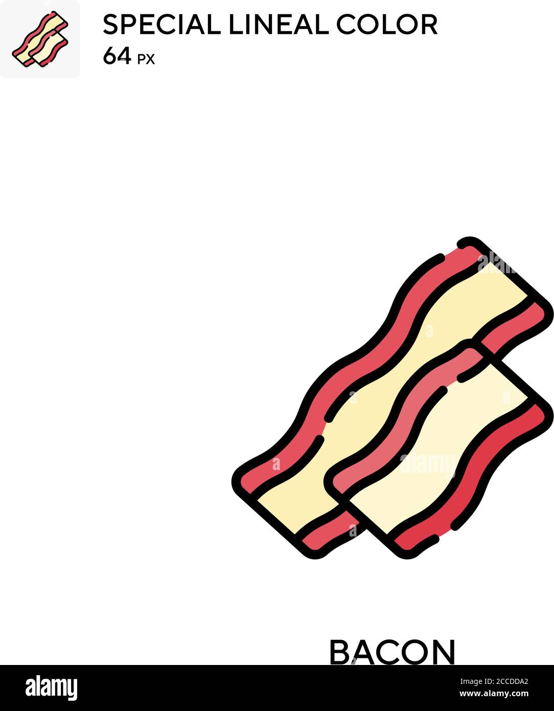 Bacon Special lineal color icon. Illustration symbol design template ...