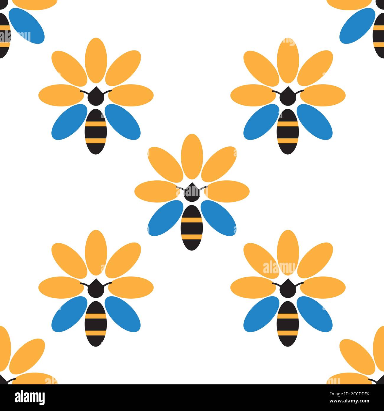 Bee and flower seamless pattern Stock Vector Image & Art - Alamy