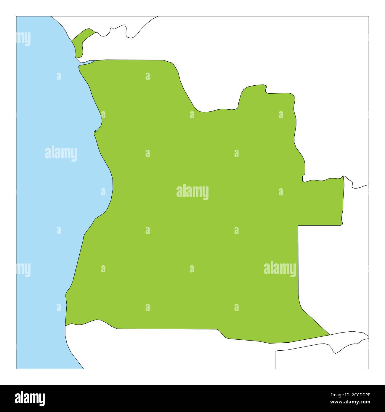 Map of Angola green highlighted with neighbor countries Stock Vector ...