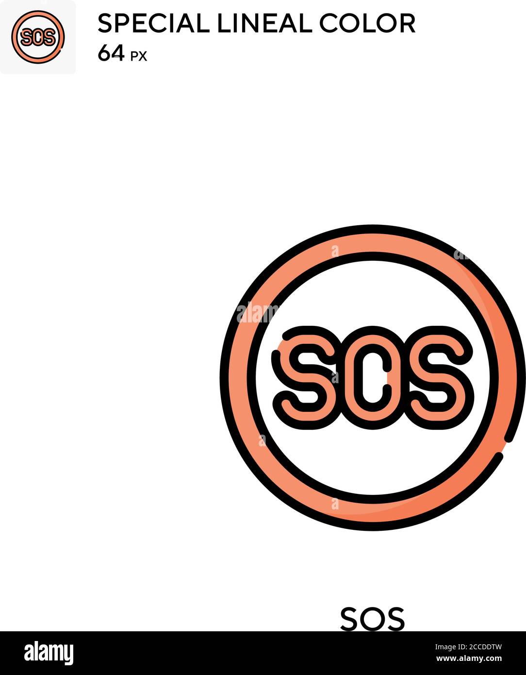 Sos Special lineal color icon. Illustration symbol design template for ...