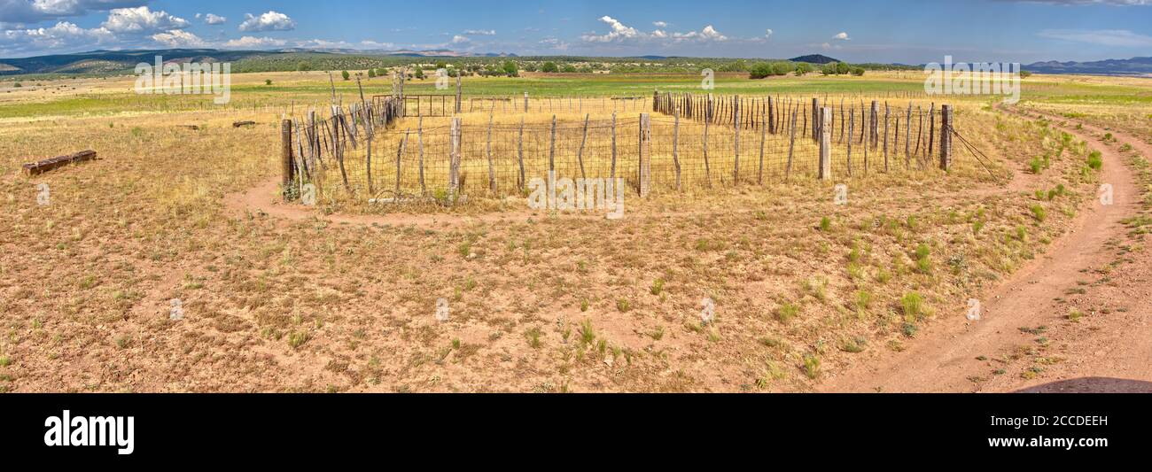 An old cattle corral at the King Springs Tank near Drake Arizona in the ...